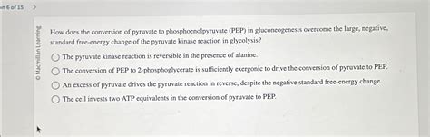 Solved On 6 ﻿of 15how Does The Conversion Of Pyruvate To