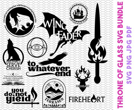 Throne Of Glass Svg Bundle Files For Cricut Throne Of Glass Etsy