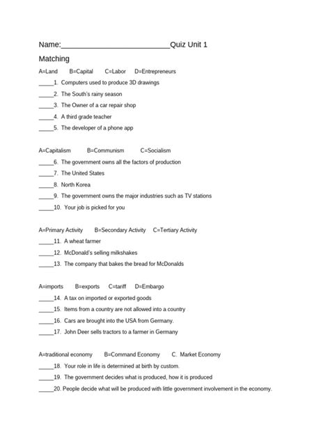 Unit 1 Quiz | PDF