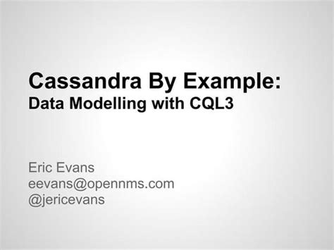 Cassandra Datamodel Ppt