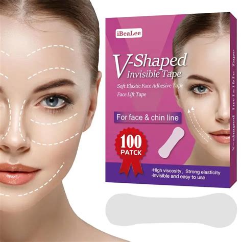 보이지 않는 페이스 리프트 스티커 V 패치 작은 얼굴 당김 로프 즉석 눈 테이프 주름 방지 100 개 티몬
