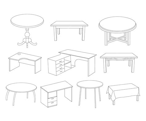 Premium Vector Table Icon Outline Vector Wooden Desk Office Furniture