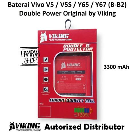 Jual Baterai VIKING Double Power Original Vivo V5 Lite V5S Y65 Y66 Y67 B B2 BB2 Batre Batrai