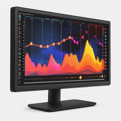 Smart Monitor Displaying Graphs Data Analysis Technology Workspace