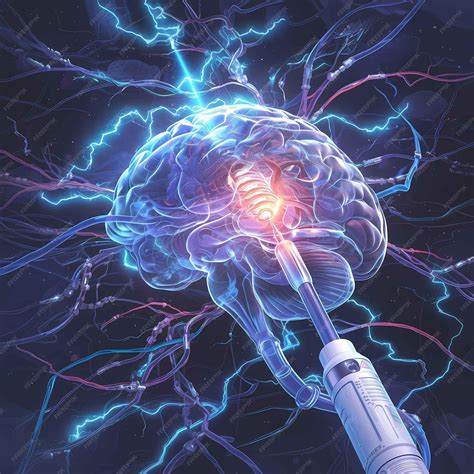 Premium Photo Dynamic Neural Stimulation Concept With Lightning Brain Illustration