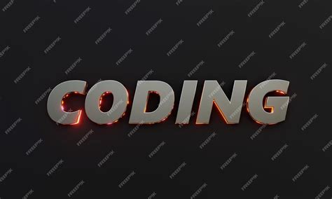 Premium Photo Word Coding Is Written On Dark Background With Cinematic And Neon Text Effect 3d
