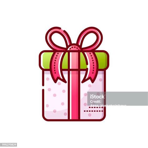 활 벡터 선물 상자입니다 생일 크리스마스에 대한 놀라움 선형 스타일입니다 흰색 배경에 있는 격리된 개체입니다 공휴일에 대한 스톡 벡터 아트 및 기타 이미지 Istock