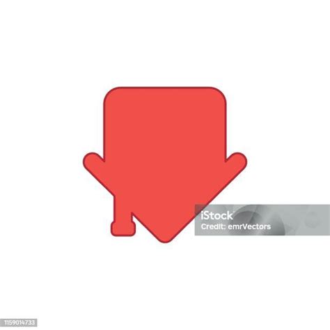 집 화살표 아래로의 벡터 아이콘 개념입니다 색상 및 색상 윤곽선입니다 2차 도형에 대한 스톡 벡터 아트 및 기타 이미지 2차 도형 가격 가격표 Istock