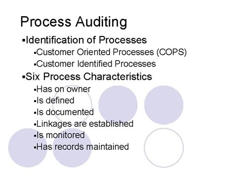 Process Auditing Identification Of Processes Turtle Diagrams Approach