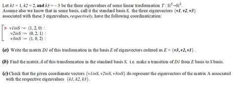 Solved Let Kl 1 K2 2 And K3 3 Be The Three Eigenvalues Of Chegg Com