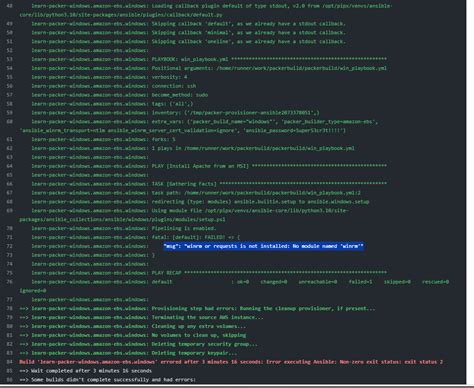 Github Ansible Packer Windows Ami Giving Msg Winrm Or Requests Is Not Installed No