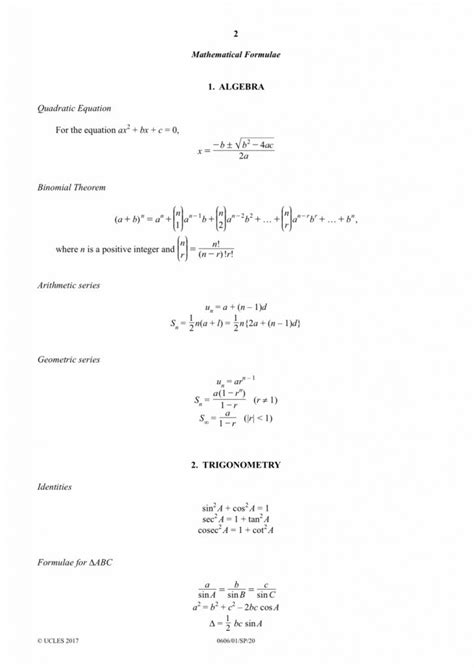 Igcse Add Maths 2020 Specimen