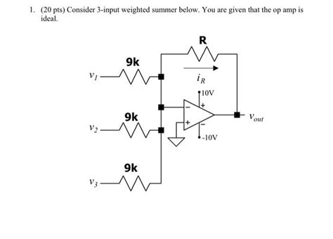 Solved 1 20pts Consider 3 Input Weighted Summer Below