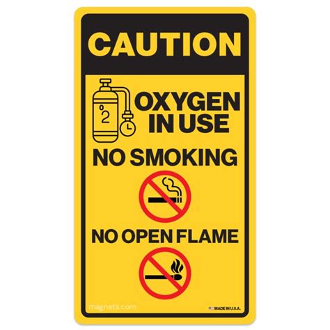 Caution Oxygen In Use Magnet Sign 4x7 Outdoor Made In The Usa