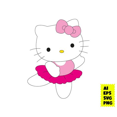 Kitty Dancer Svg Hello Kitty Svg Kawaii Svg Kawaii Kitty Inspire Uplift