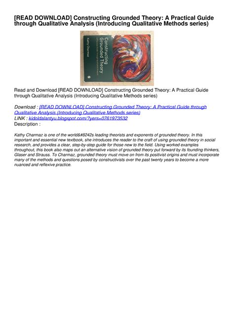 Read Download Constructing Grounded Theory A Practical Guide Through