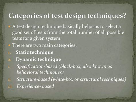 Test Design Techniques Pptx Computer Software And Applications