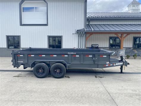 2025 Lamar 7x16' Dump Trailer 14000# GVW * DROP AXLES * HD AXLE BEAM * REAR JACKSTANDS * 17.5 16 ...