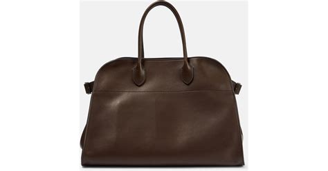 The Row Soft Margaux 15 Dark Brown Leather Bag | Lyst