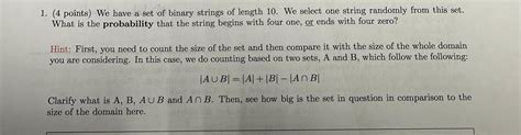 Solved 1 4 Points We Have A Set Of Binary Strings Of