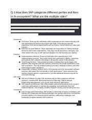 Understanding SAP Ecosystem Parties Resolving Conflicts Course Hero