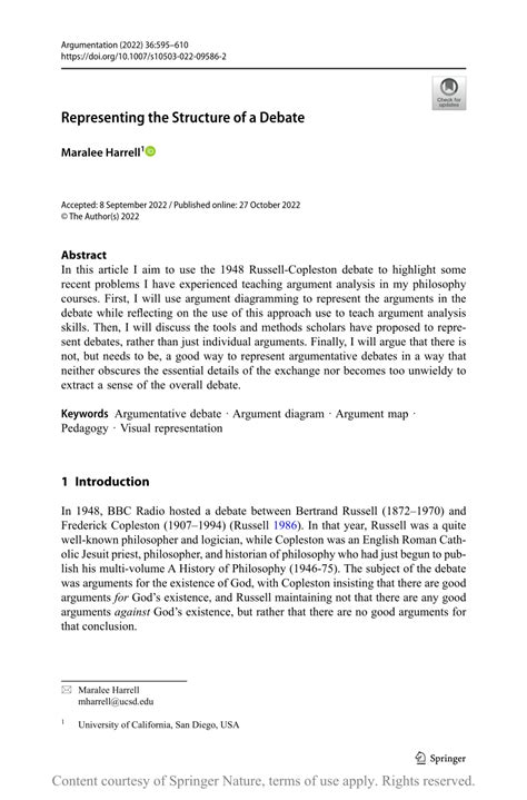 PDF Representing The Structure Of A Debate