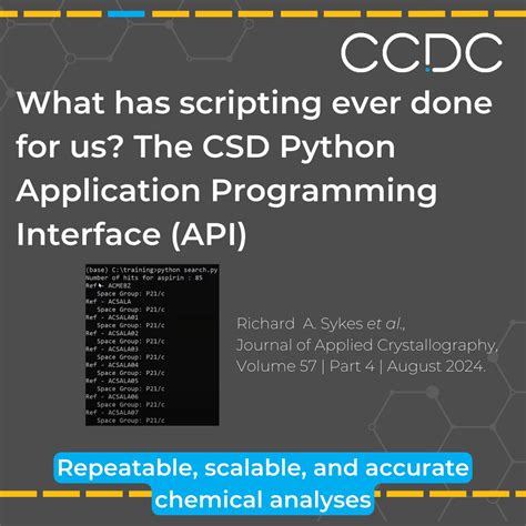 new article on csd python api ccdc the cambridge crystallographic