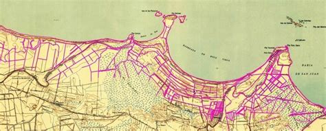 example of a gis vector line feature in magenta created using a