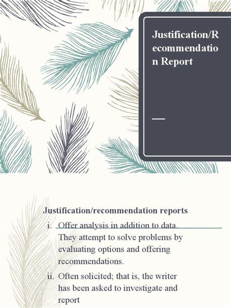Recommendation Justification Report Pdf