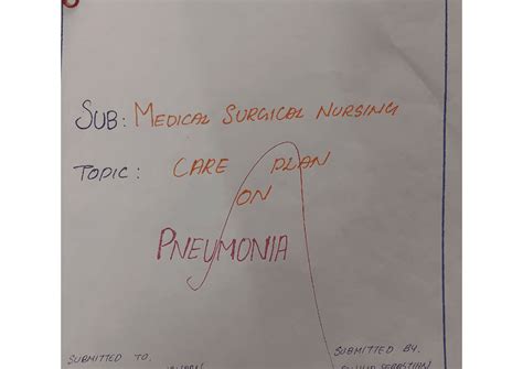 Medical Surgical Nursing Care Plan On Pneumonia Summaries Medical