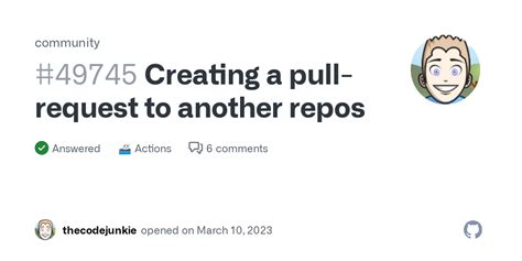 creating a pull request to another repos · community · discussion