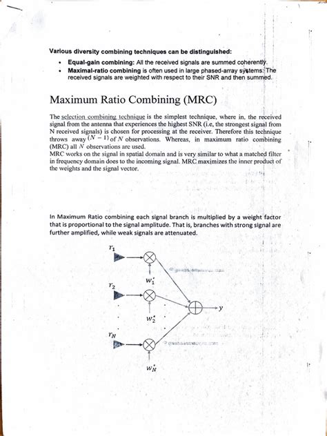 Maximum Ratio Combining Mrc Received Signals Are Weighted With