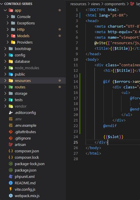 pasta lang não existe laravel validando formulários usando sessões