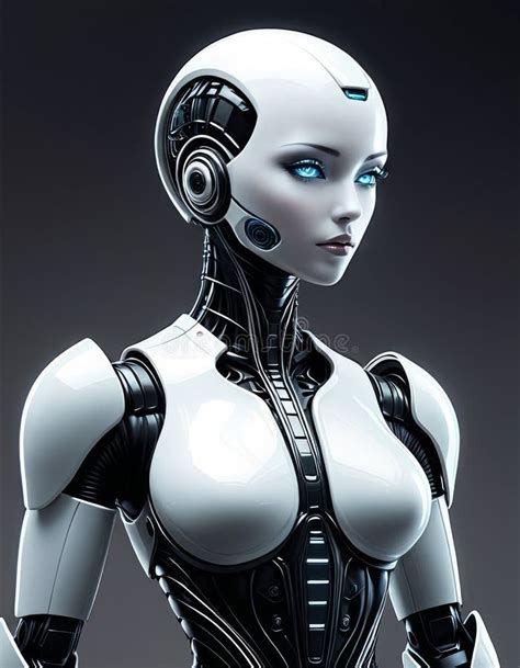 Futuristic Female Android Portrait Stock Image Image Of Precision