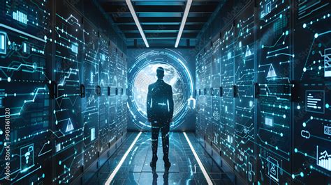 Businessman With Virtual Cyber Security Technologybusinessman