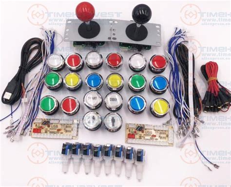 Arcade Parts Bundles Kit With American Button Or Chrome LED Button Zero Delay USB Encoder Good