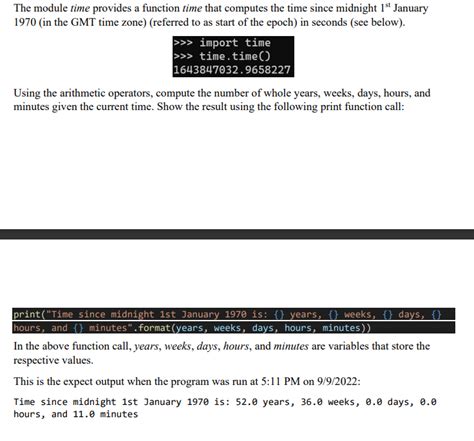 Solved The Module Time Provides A Function Time That Chegg