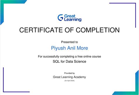 Piyush More On Linkedin Datascience Sql Continuouslearning Dataanalysis Certificatecompletion…