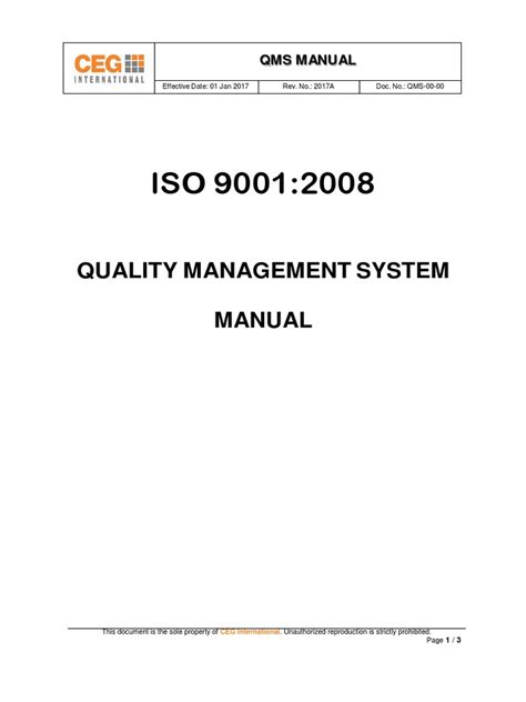 00 Qms 00 00 Qms Manual Cover Pdf Quality Management System Iso 9000