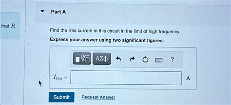 Solved Part Athat RFind The Rms Current In This Circuit In Chegg Com