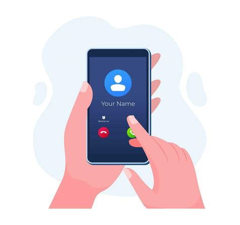 Smartphone Incoming Call Screen Interface Flat Illustration Vector Template Mobile Phone Mockup