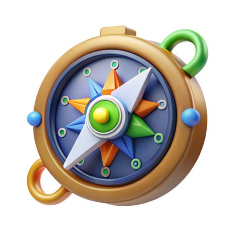 Colorful 3d Compass Navigation Guide 56598189 Png