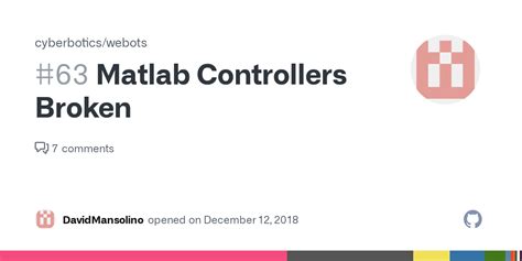 matlab controllers broken · issue 63 · cyberbotics webots · github