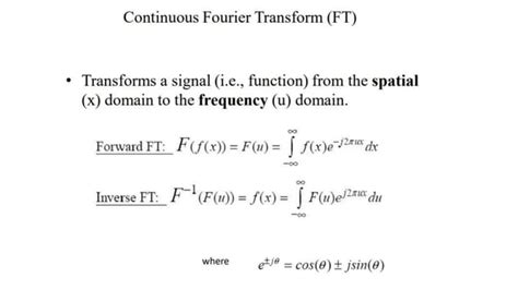 Fourier Transformation Basics In Image Processing PPTX