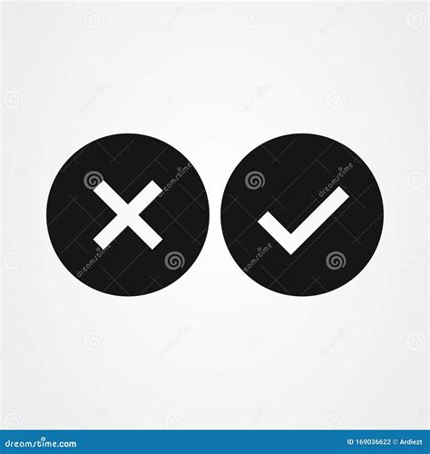 Cross Mark And Check Mark Symbol Icon Vector Stock Vector