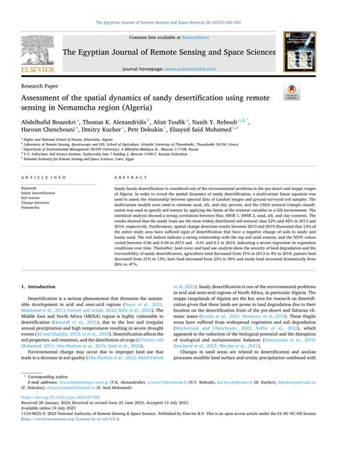 Pdf Assessment Of The Spatial Dynamics Of Sandy Desertification Using Remote Sensing In