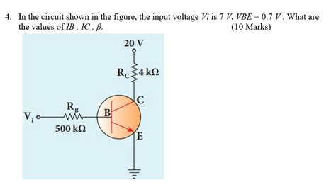 Solved In The Circuit Shown In The Figure The Input Voltage Chegg Com