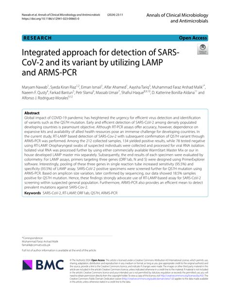 Pdf Integrated Approach For Detection Of Sars Cov 2 And Its Variant