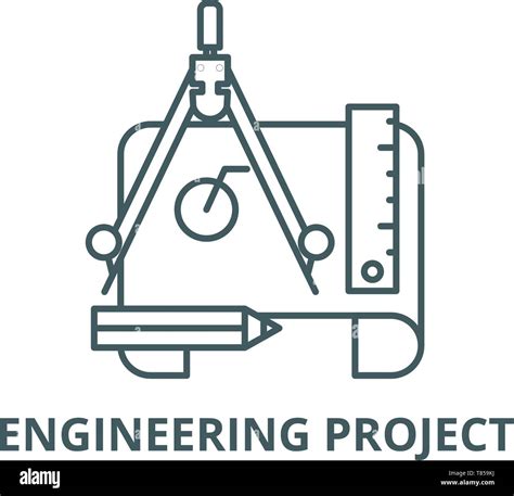 Engineering Project Vector Line Icon Linear Concept Outline Sign
