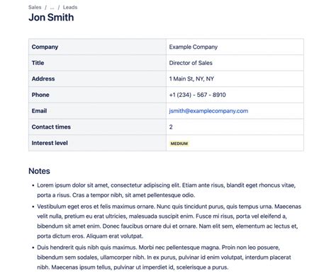 Document Your Leads In Confluence Cloud From The First Contact News Tips And Guidance For Agile